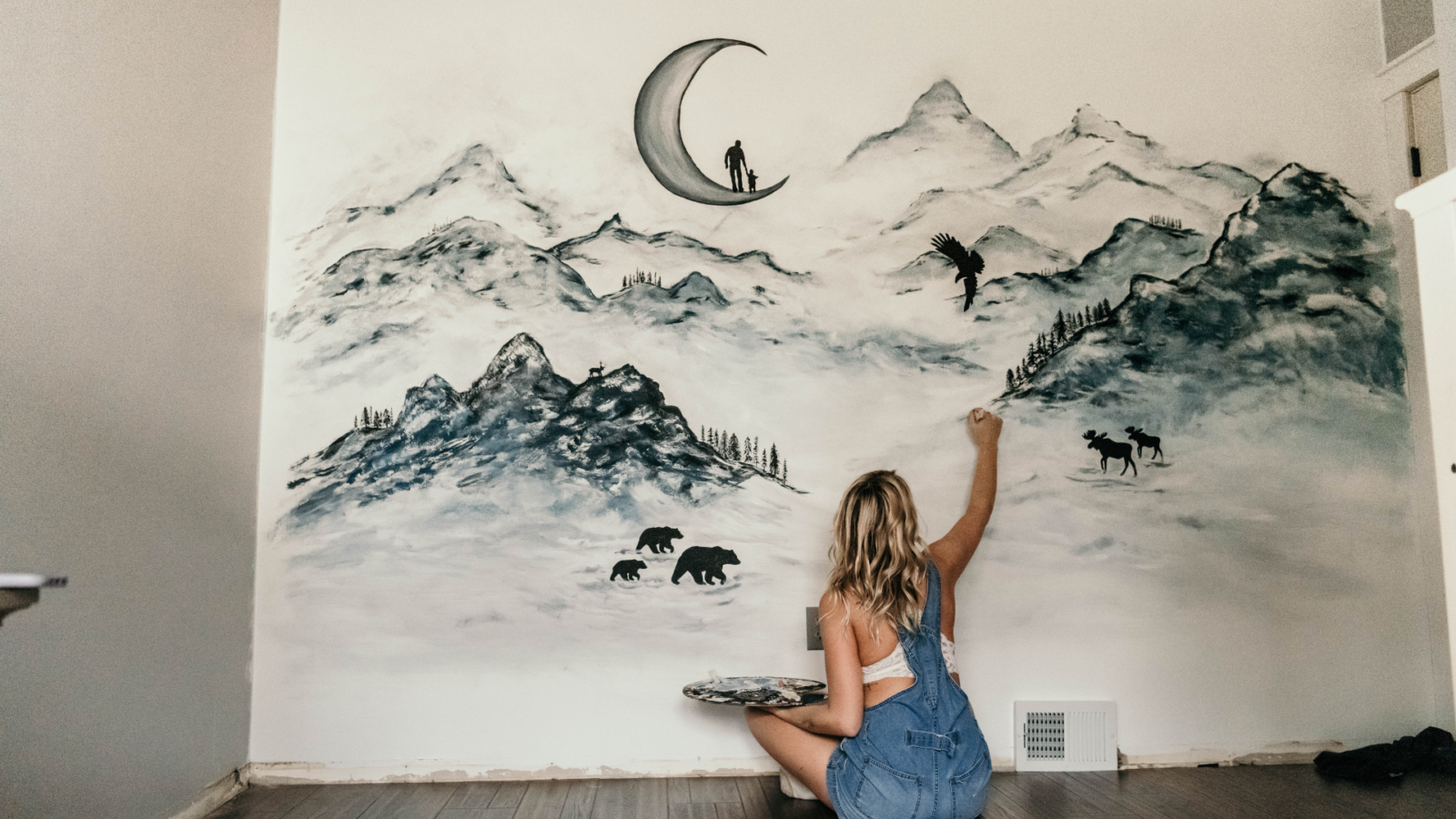 Blue Mountains Nursery Mural - arastasia.com